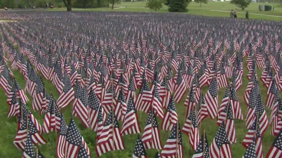 Flags for the Fallen on display at Milwaukee's Veterans Park