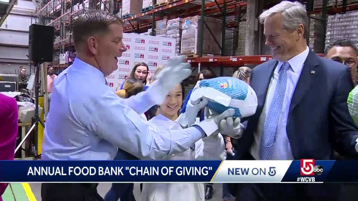 Annual ‘Chain of Giving’ event at Greater Boston Food Bank