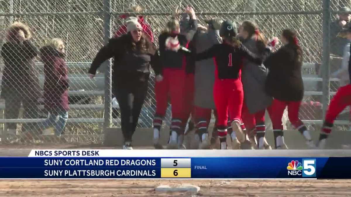 SUNY Plattsburgh softball sweeps SUNYAC home opener in dramatic fashion