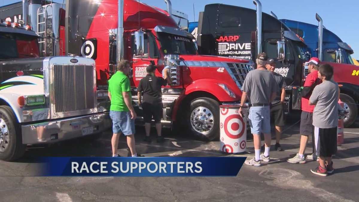 NASCAR tractor trailers parade around state Capitol