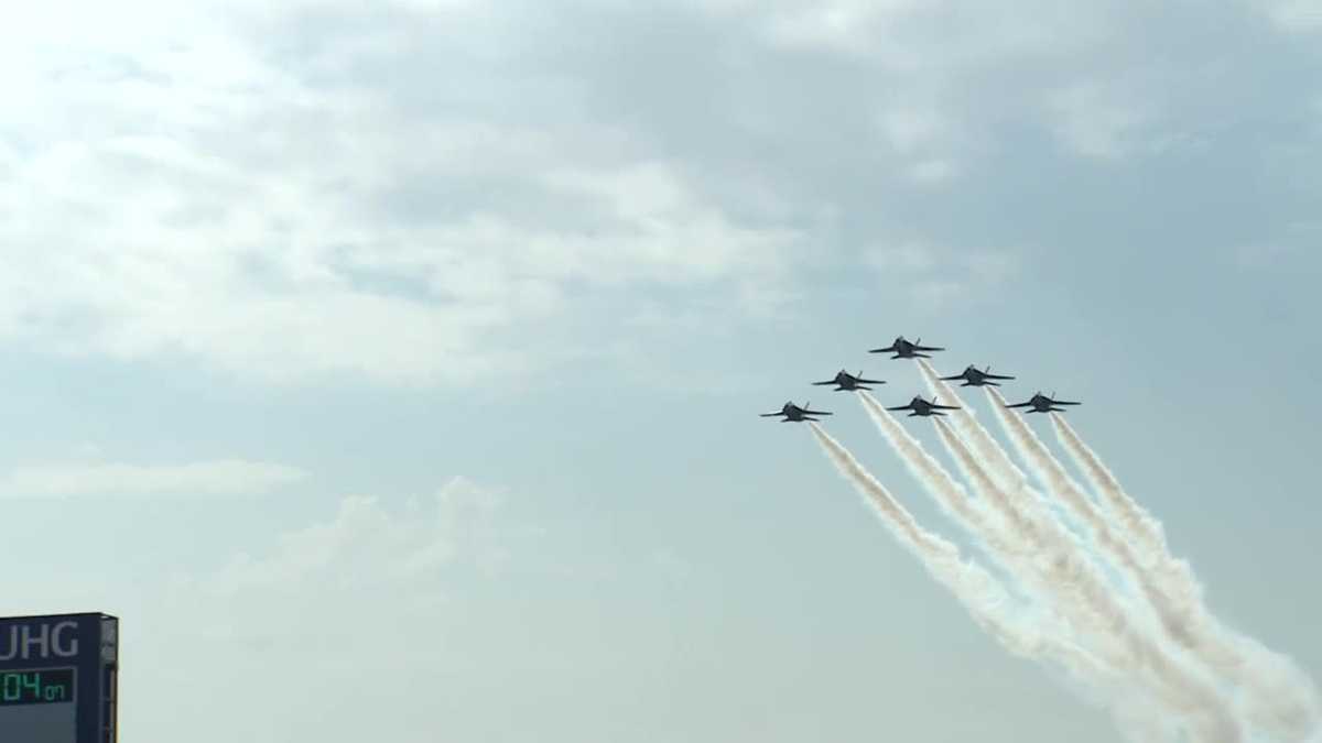 Blue Angels fly over Naval Academy's 2021 graduation