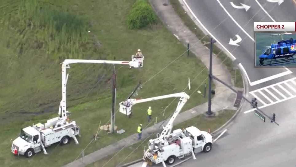 Downed pole shuts down intersection at Ronald Reagan Blvd. and Longwood ...