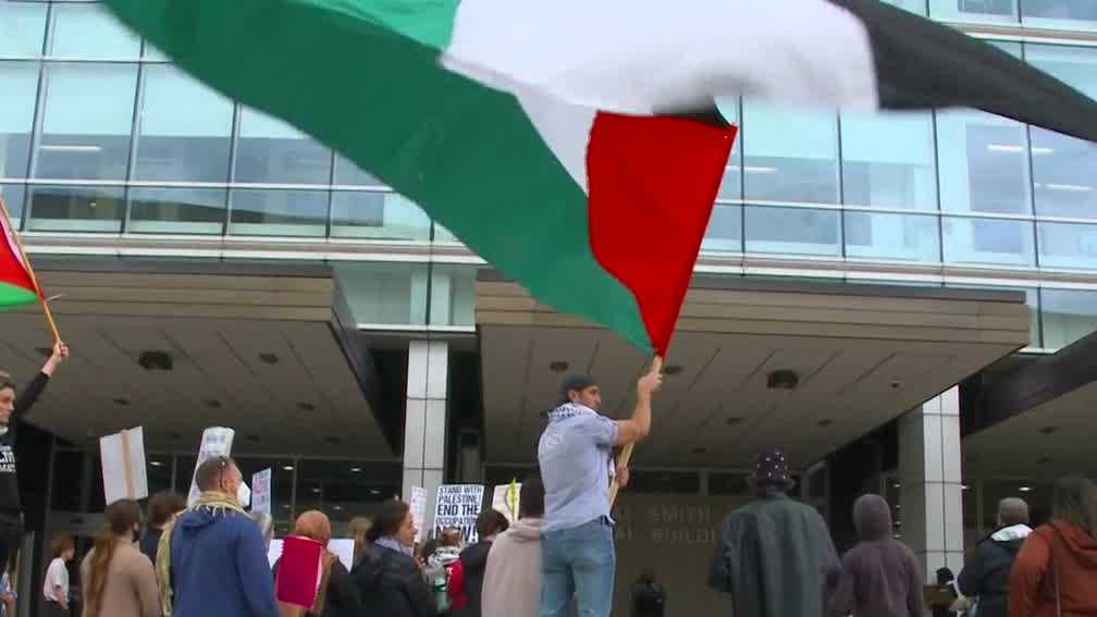 Several pro-Palestinian protestors detained, cited and escorted out of ...