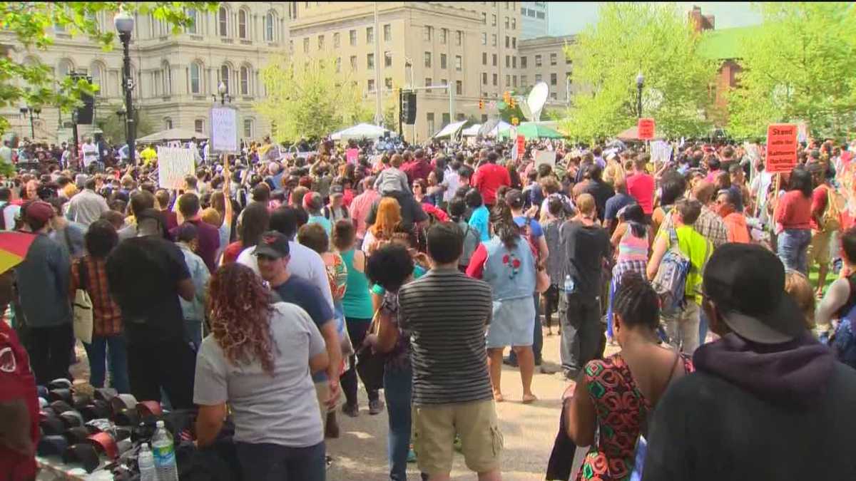 Thousands march, rally in Baltimore