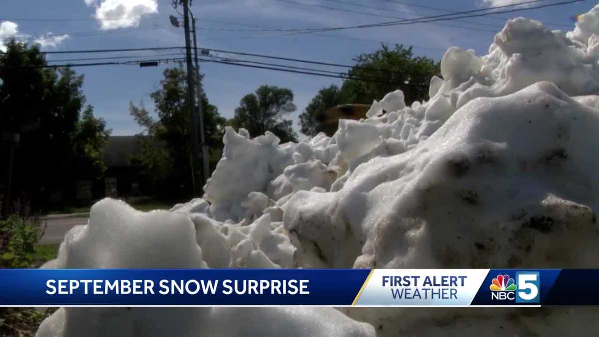 September snow on the ground in Chittenden County
