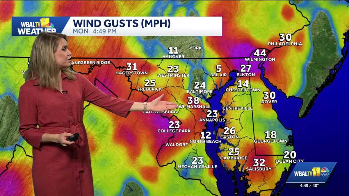 Baltimore weather: Wind gusts pick up as snow exits
