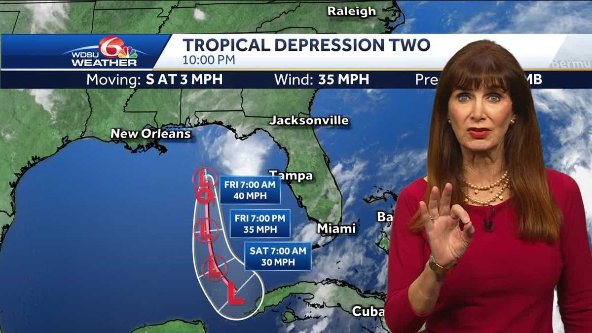 Depression Two may briefly become a Tropical Storm Friday
