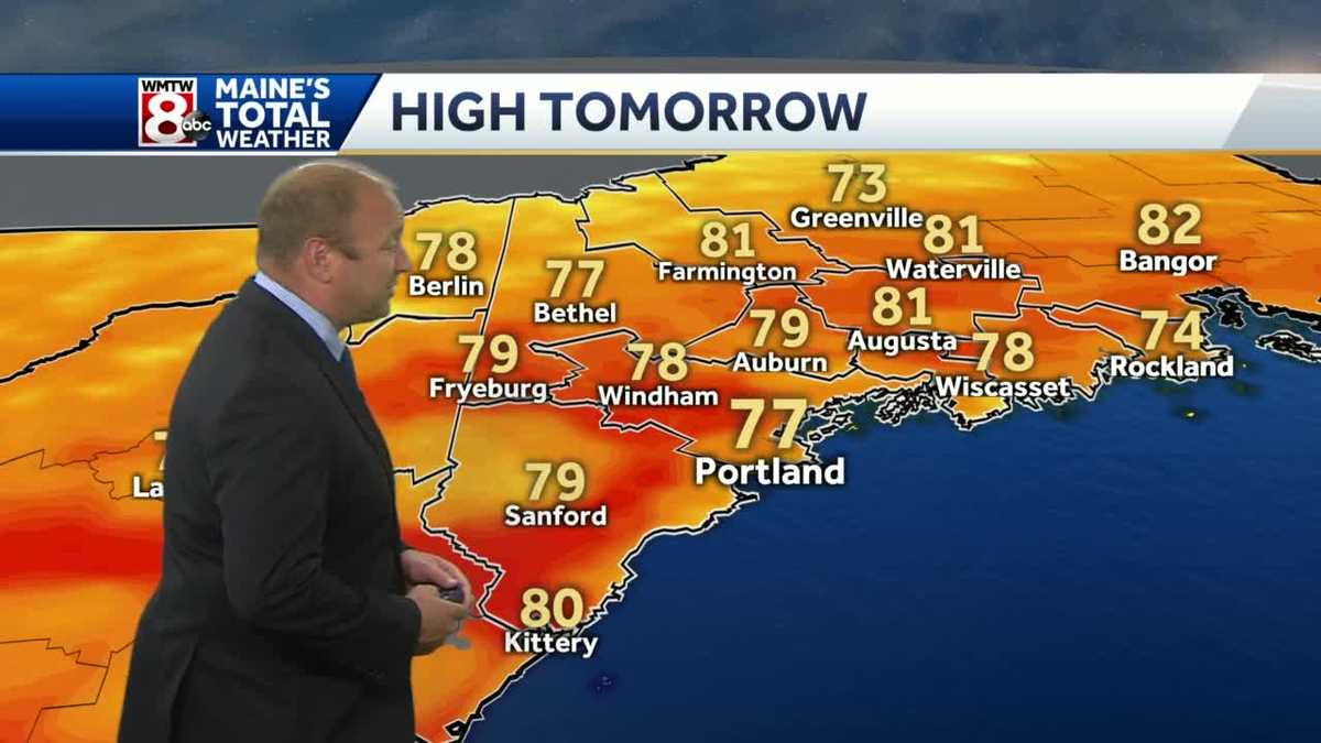 More humid and a few showers tomorrow