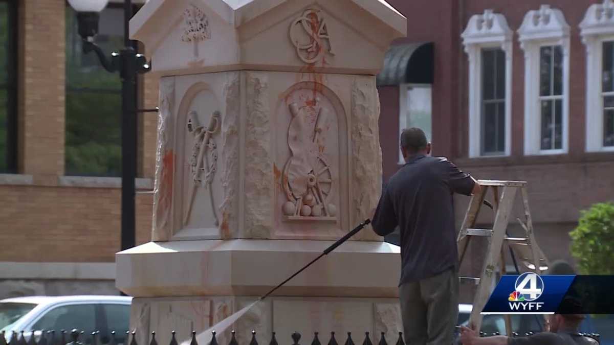 Downtown Anderson Confederate monument vandalized