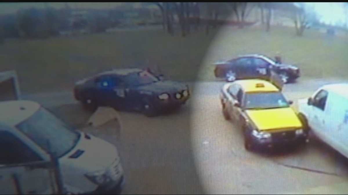 Surveillance camera shows how car chase begins