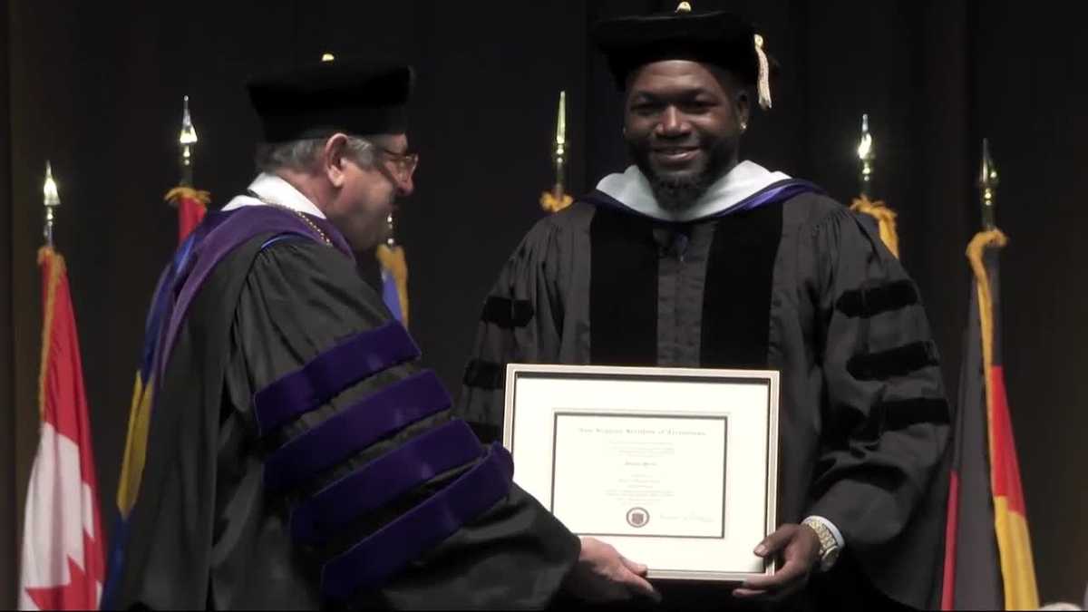 Big Papi gives commencement address, receives honorary degree