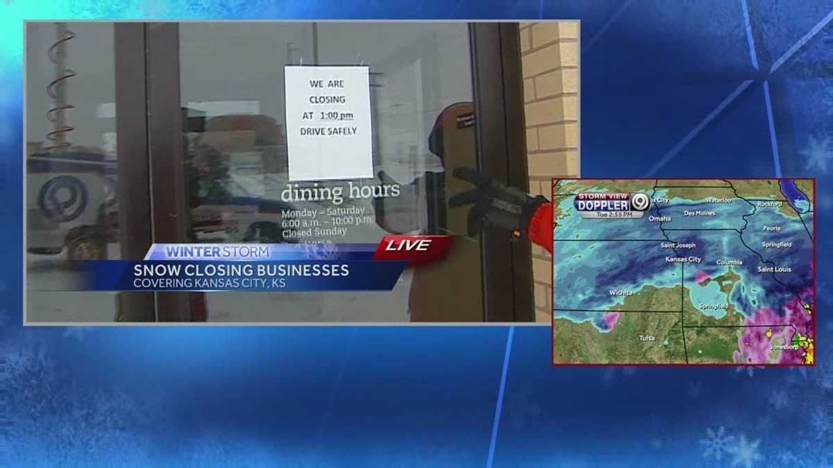 Many businesses shut down early because of the snow