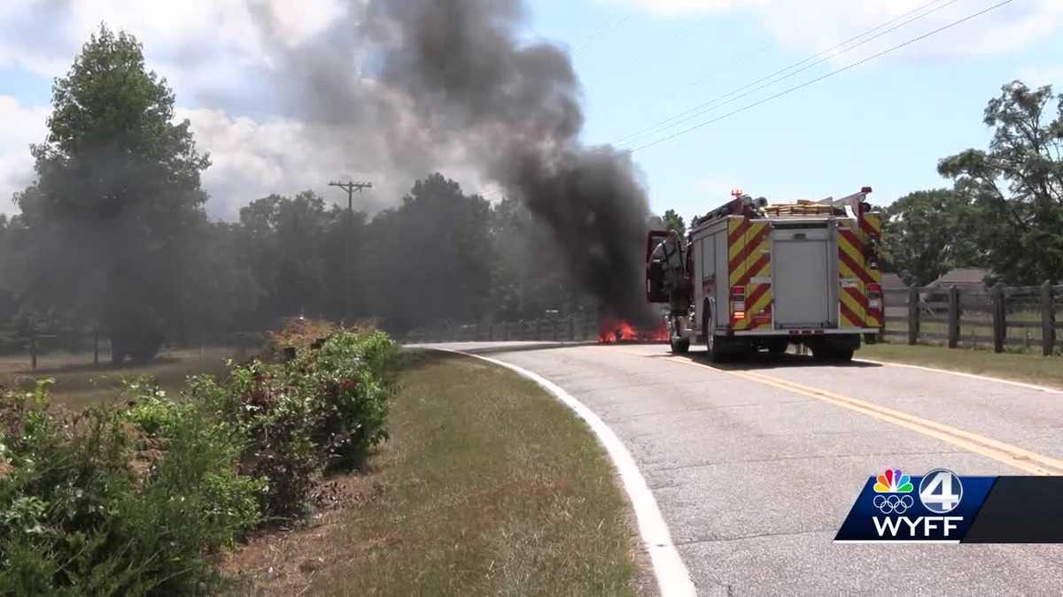 VIDEO: Golf cart engulfed in flames