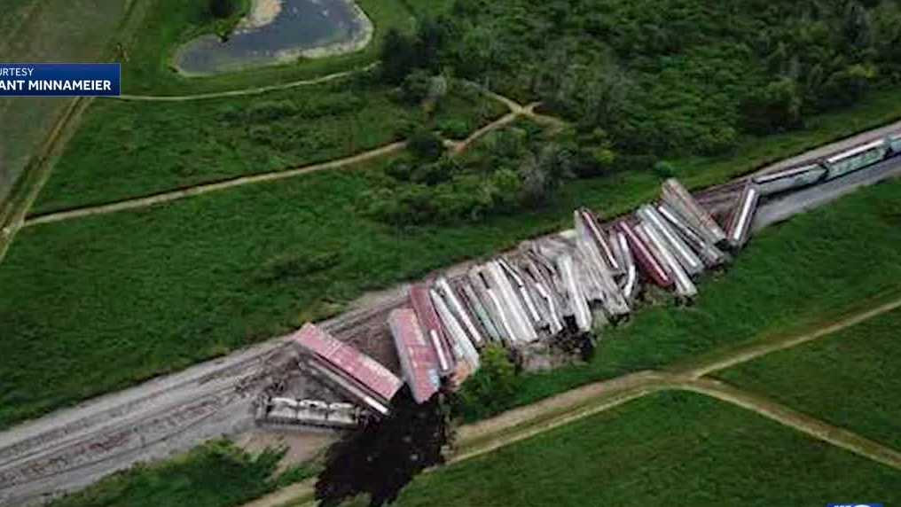 Train derailment in Dodge County causes 4 road closure