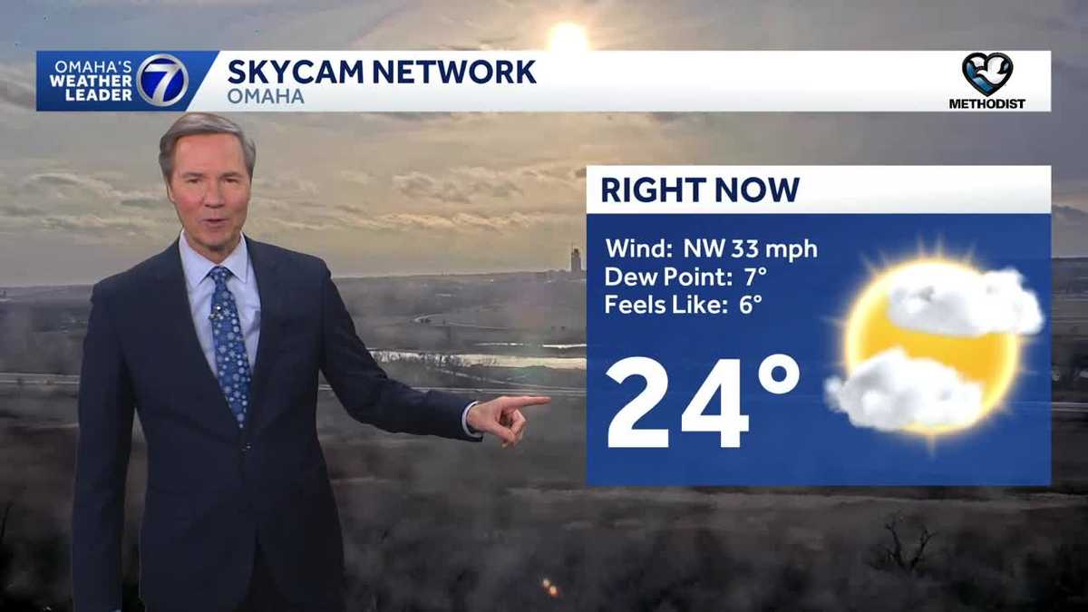 Late day sun, but very cold and windy in Omaha into tonight