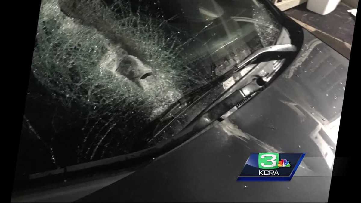 Brick flies through NorCal woman's windshield