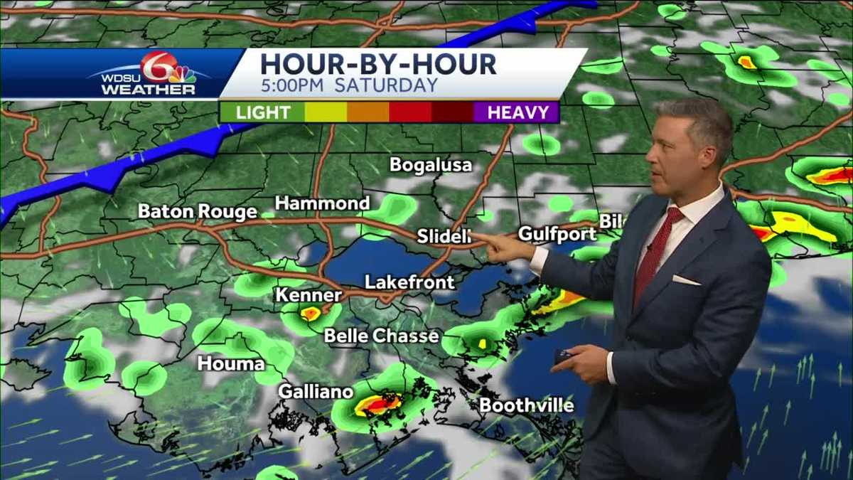 New Orleans heat humidity storm chances weekend forecast