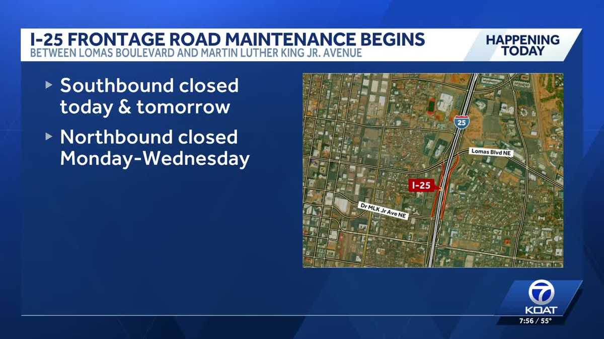 Frontage Road repairs to impact Albuquerque traffic near I-25