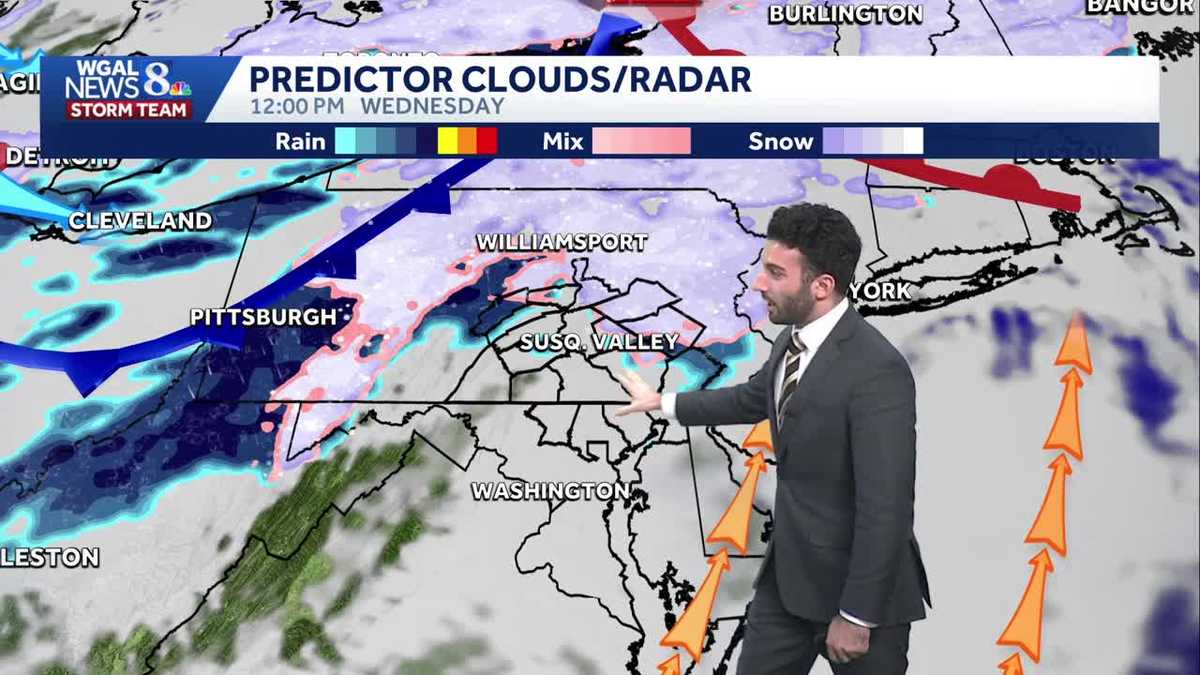 Cold & gloomy stretch of weather; wintry mix possible Wednesday