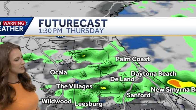 Scattered rain quickly develops Thursday afternoon