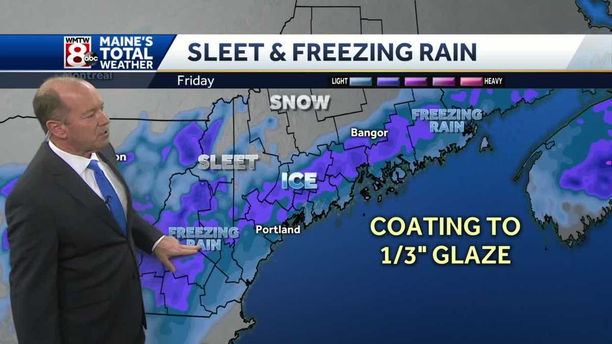 More ice, and less snow Friday.