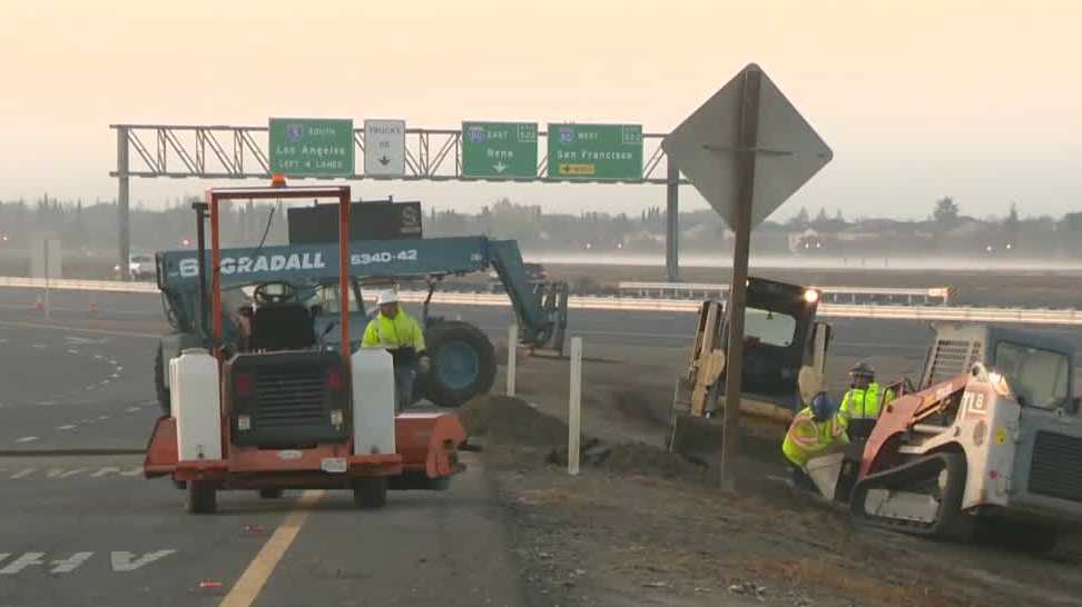 Off-ramp damaged in Natomas grass fire reopens Monday afternoon