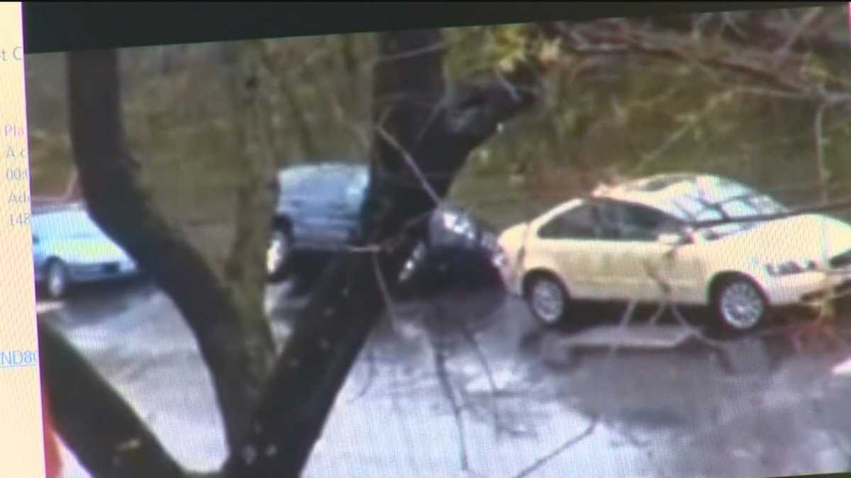 Video shows cars collapse over landslide cliff