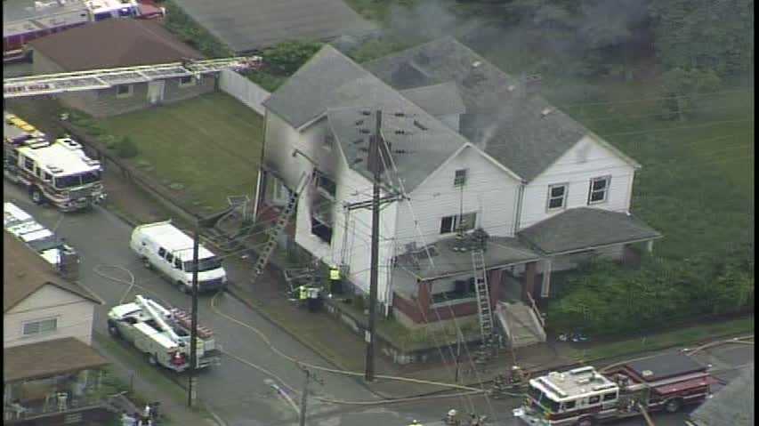Firefighters battle house fire in North Braddock