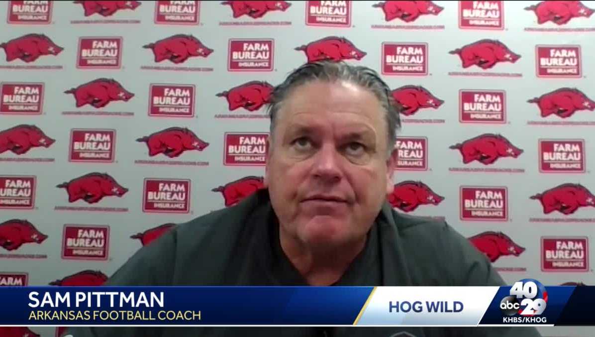 Coach Pittman on "Tinkering" with Hogs offensive line