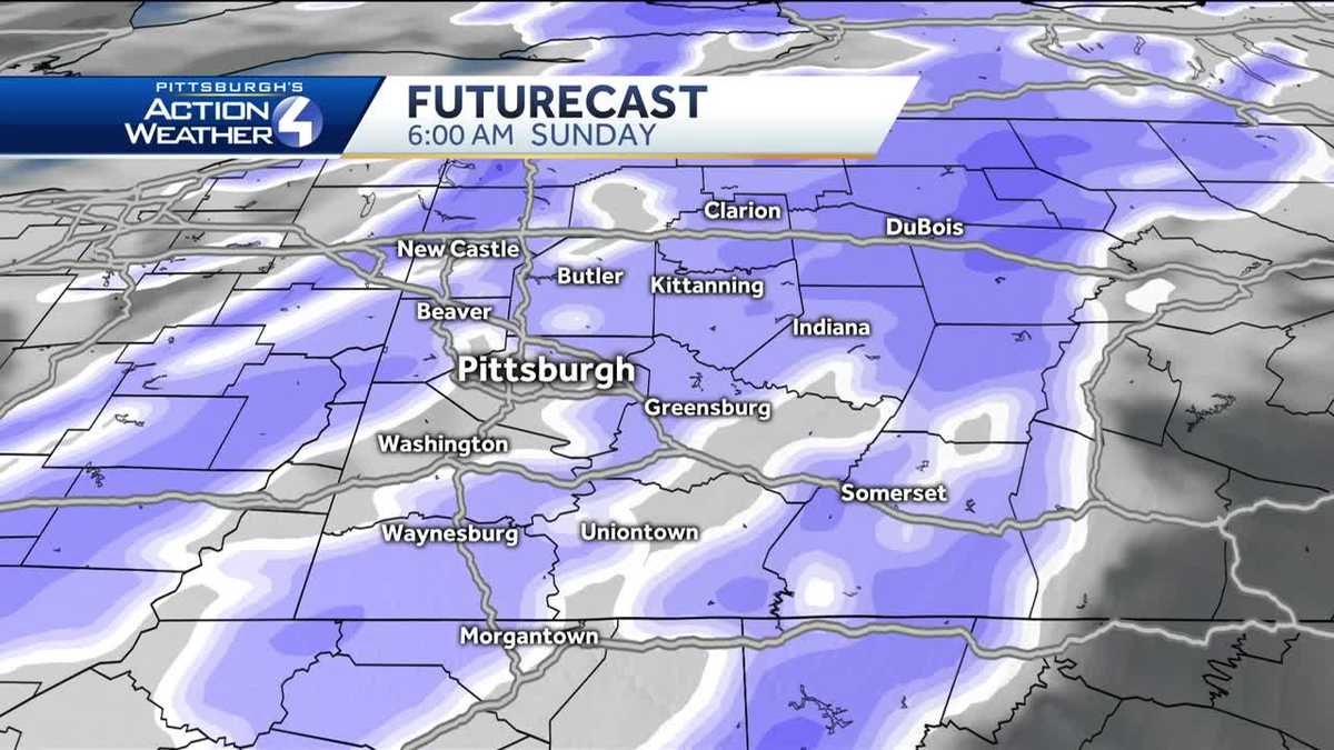Snow showers continue Sunday morning