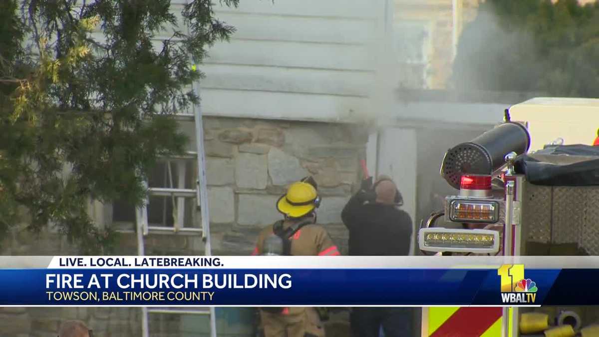 Firefighters battled fire on church property in Towson