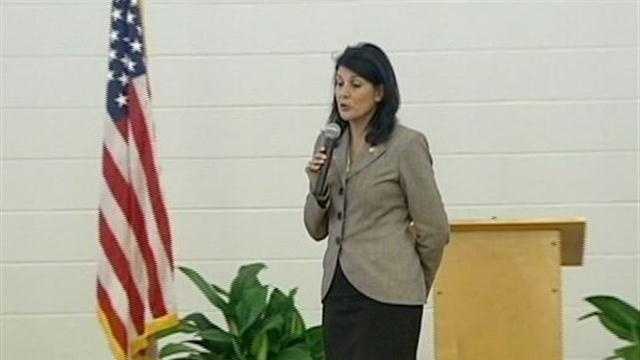 Police: Haley threatened, woman arrested
