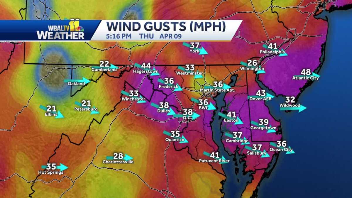 Strong wind gusts to continue into Friday