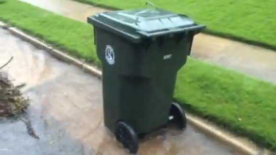 Just for fun: WYFF News 4's Geoff Hart has runaway garbage can