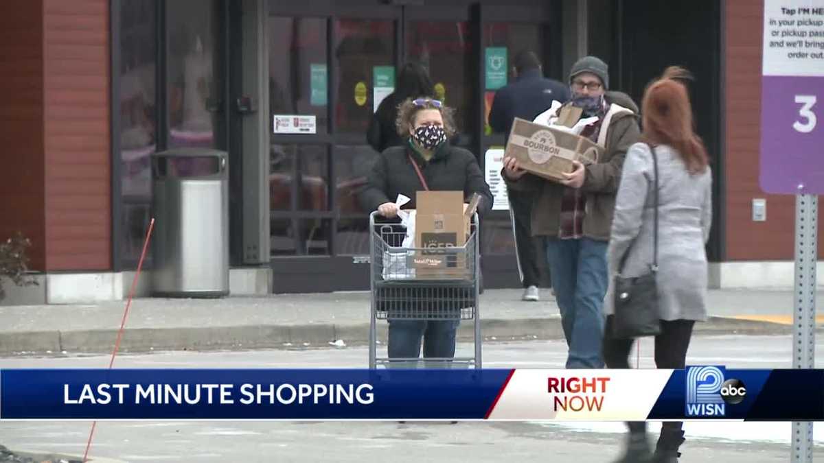 Shoppers out doing last-minute shopping