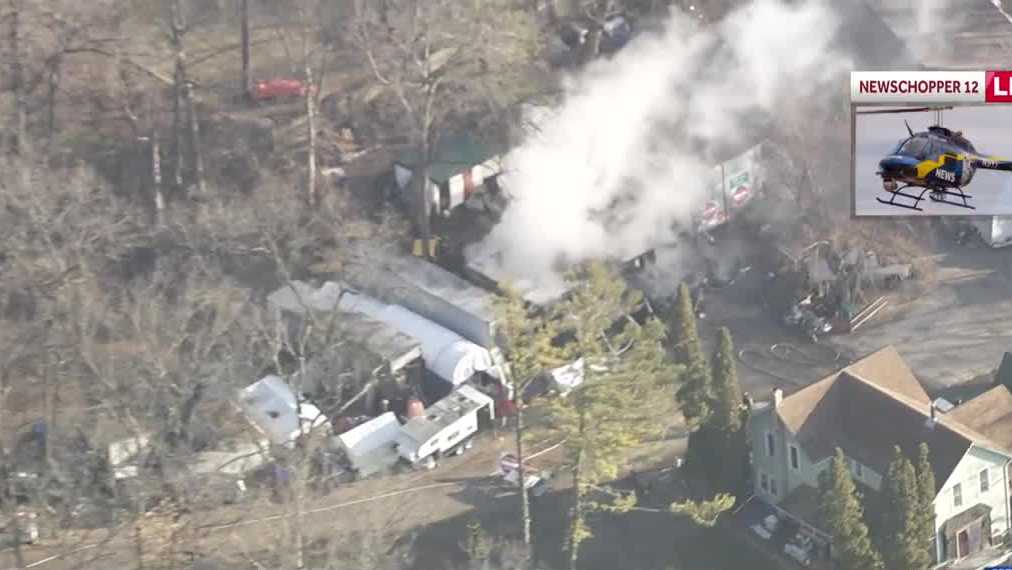 Crews battle large fire in Waukesha County