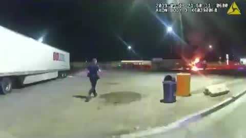 VIDEO: Propane explosion caught on camera as officer rushes to help ...