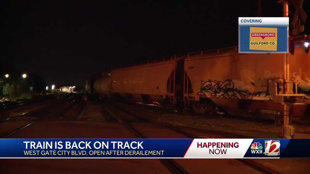 Derailed train blocks traffic overnight in Greensboro