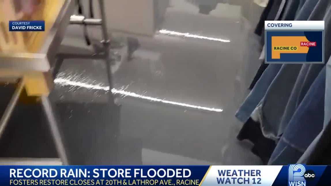 Record rainfall in Racine floods local thrift store