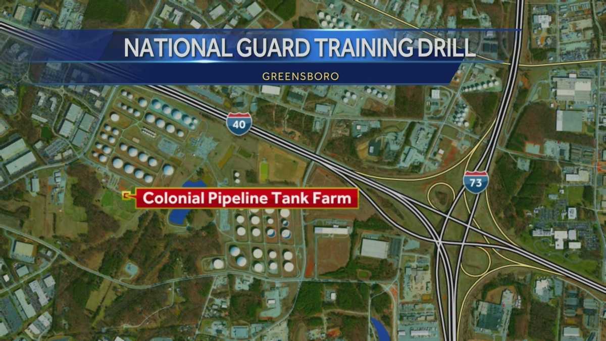 National Guard training exercise at the Colonial pipeline tank farm ...