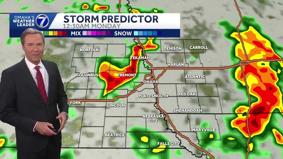 Storms later this weekend around Omaha and into early Monday