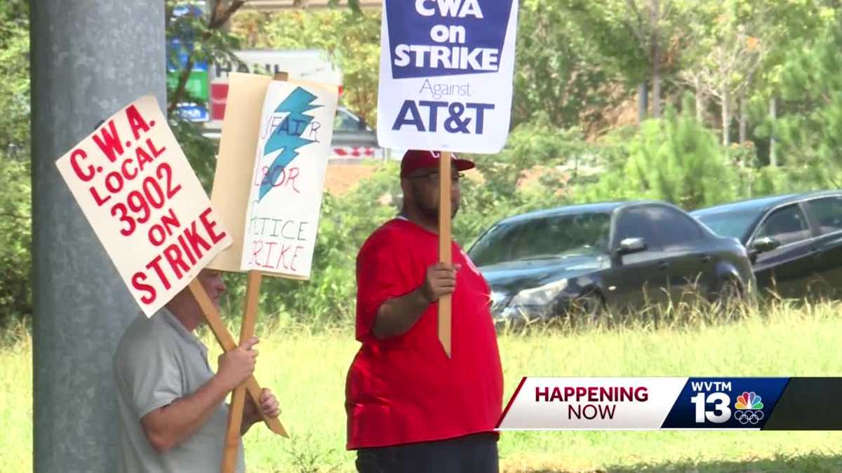 Strike over: CWA union workers on strike against AT&T in the southeast