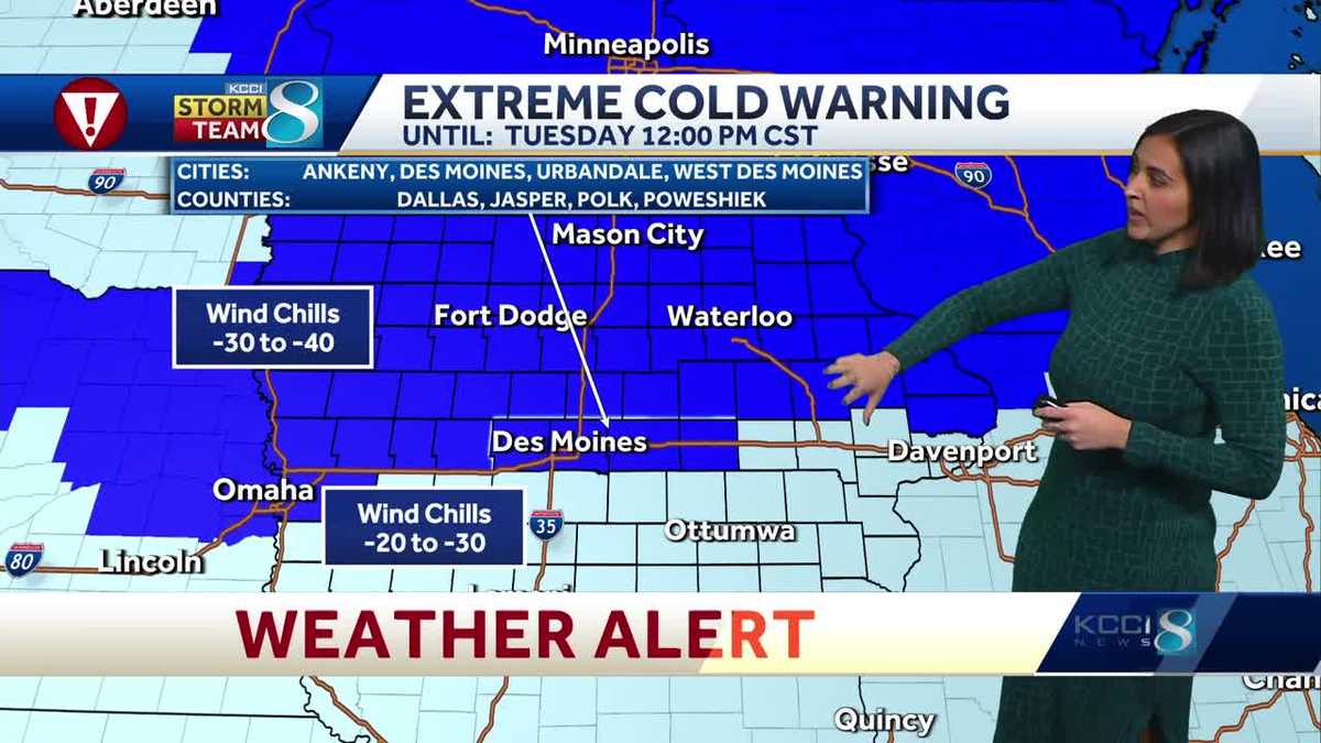 Iowa weather: Staying very cold in Des Moines Monday and Tuesday