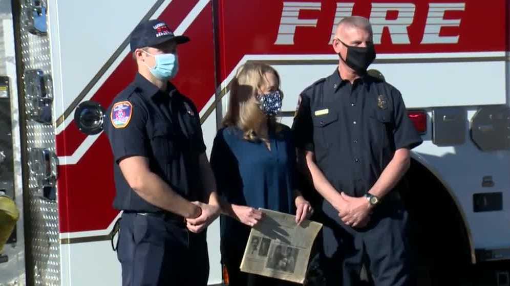 California firefighter intern meets first responder who delivered him ...