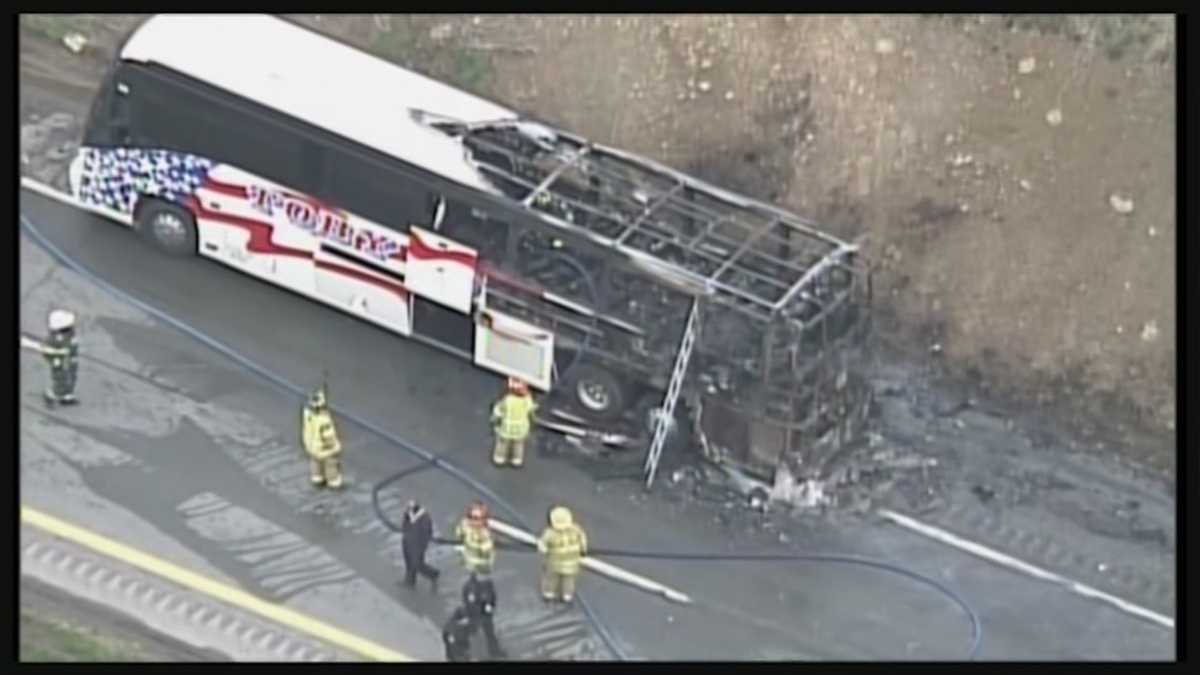 Bus carrying Oldham County students catches fire