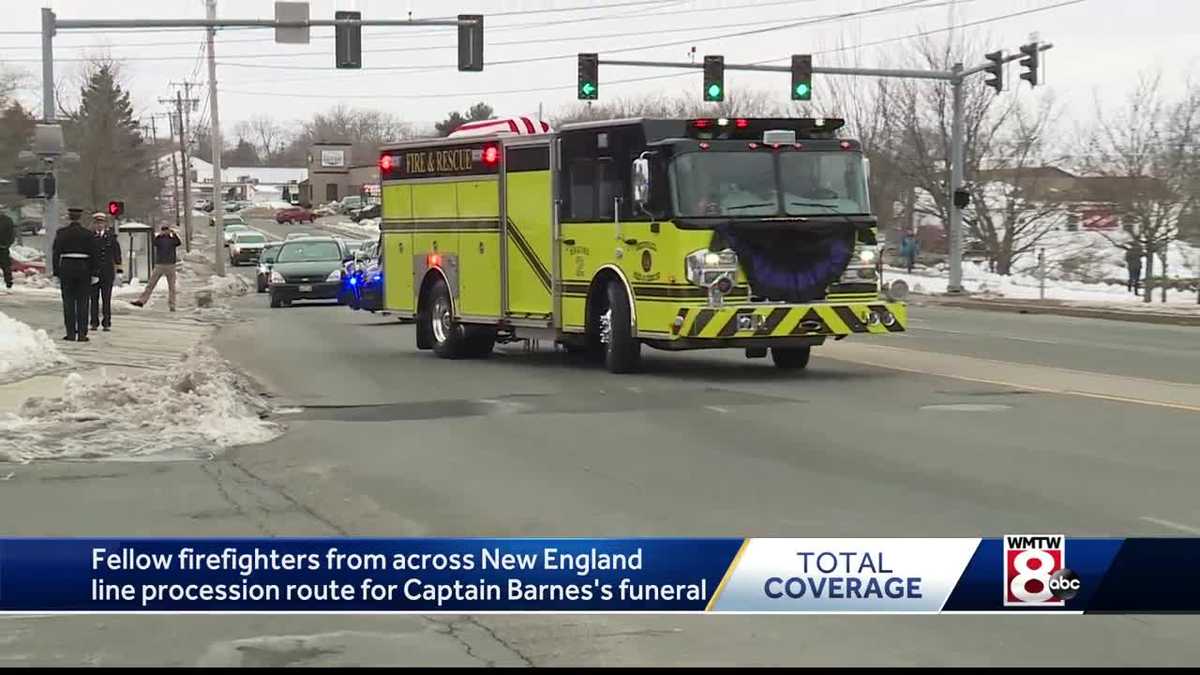 Firefighters from across New England line procession route for fallen ...