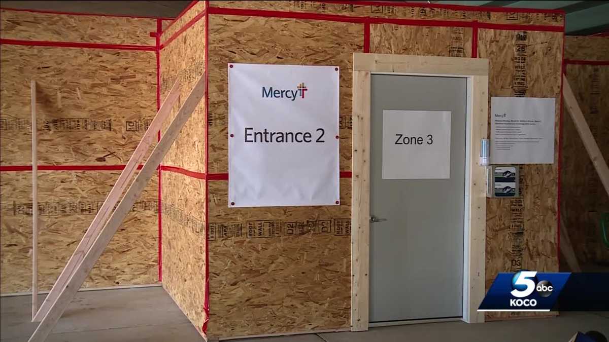 Mercy Hospital's triage area for COVID-19 patients up and running