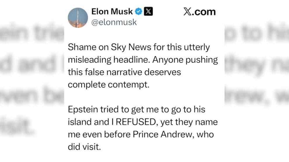 Elon Musk responds to being named in Jeffrey Epstein calendar