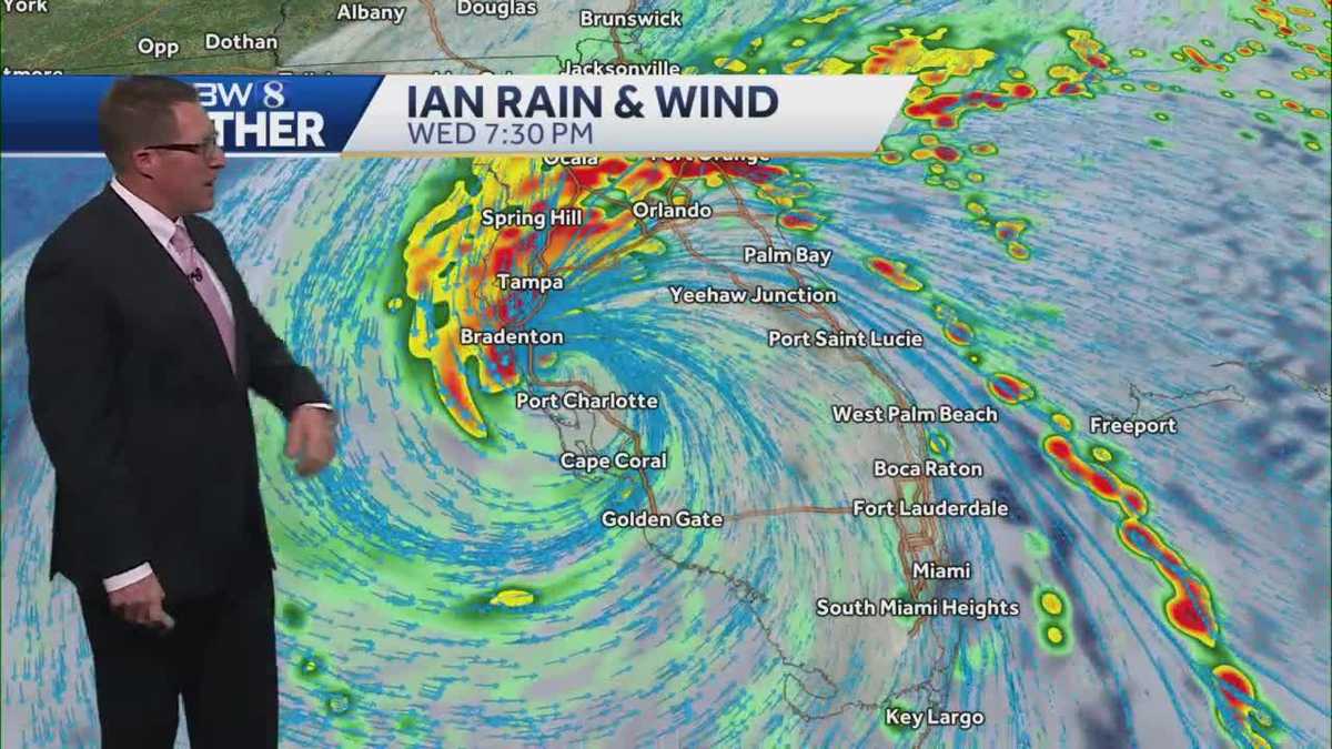 A passing cold front and hurricane Ian