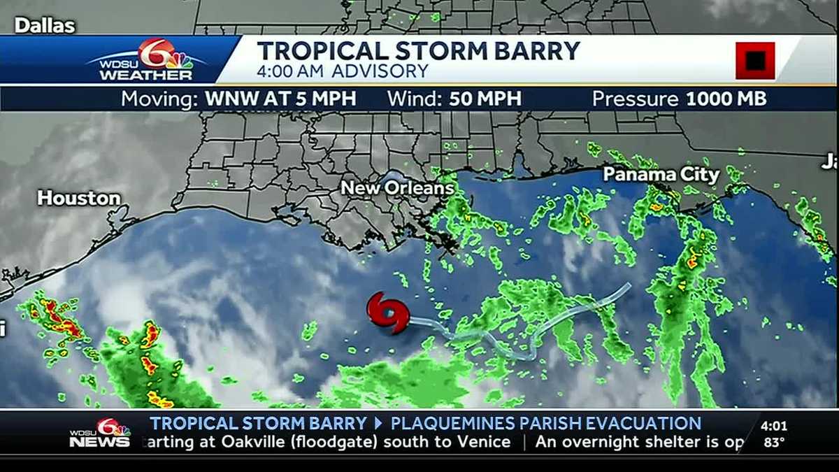 Tropical storm Barry crawling toward Louisiana coast